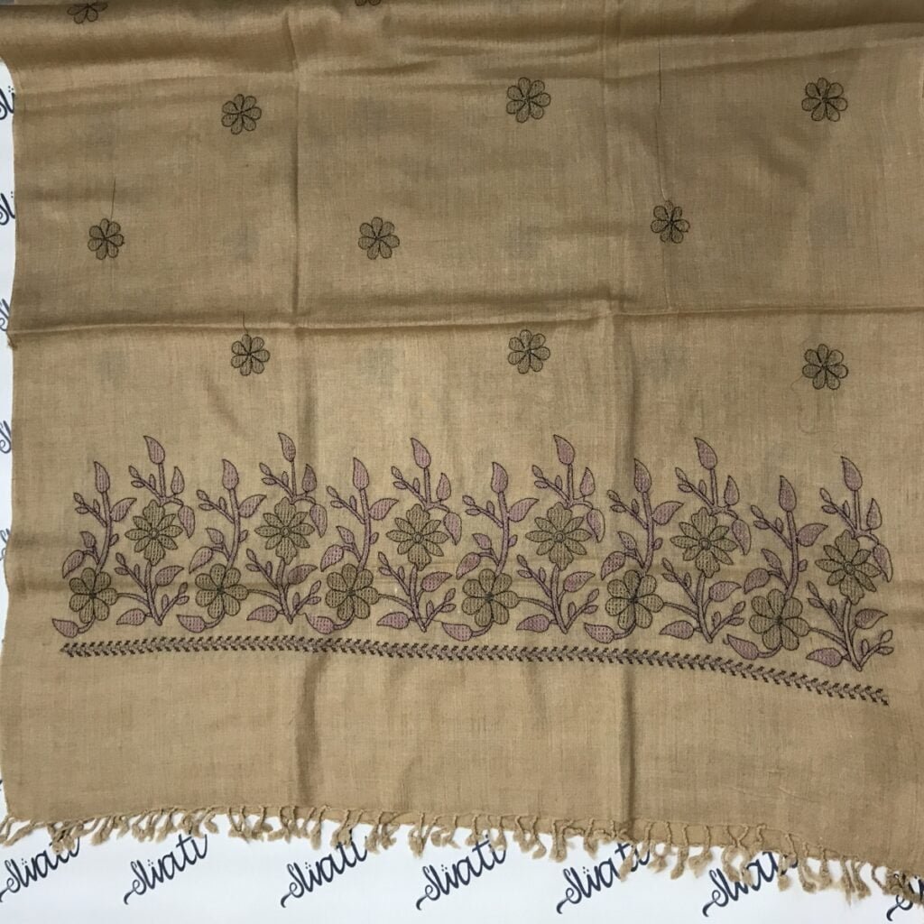 Woolen Swati Shawl brown for women - Swati Shawls
