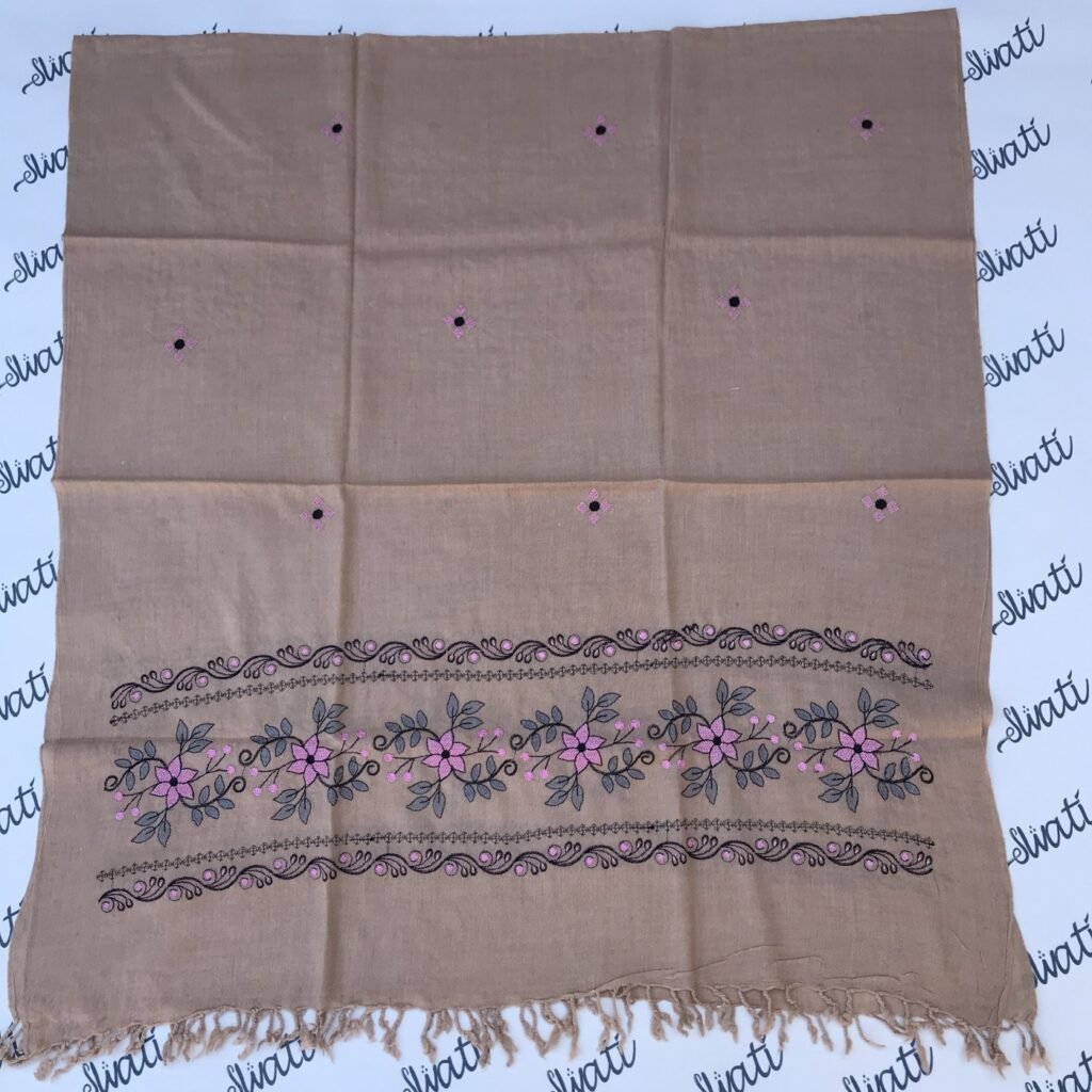 Attractive woolen swati shawl with embroidery - Swati Shawls