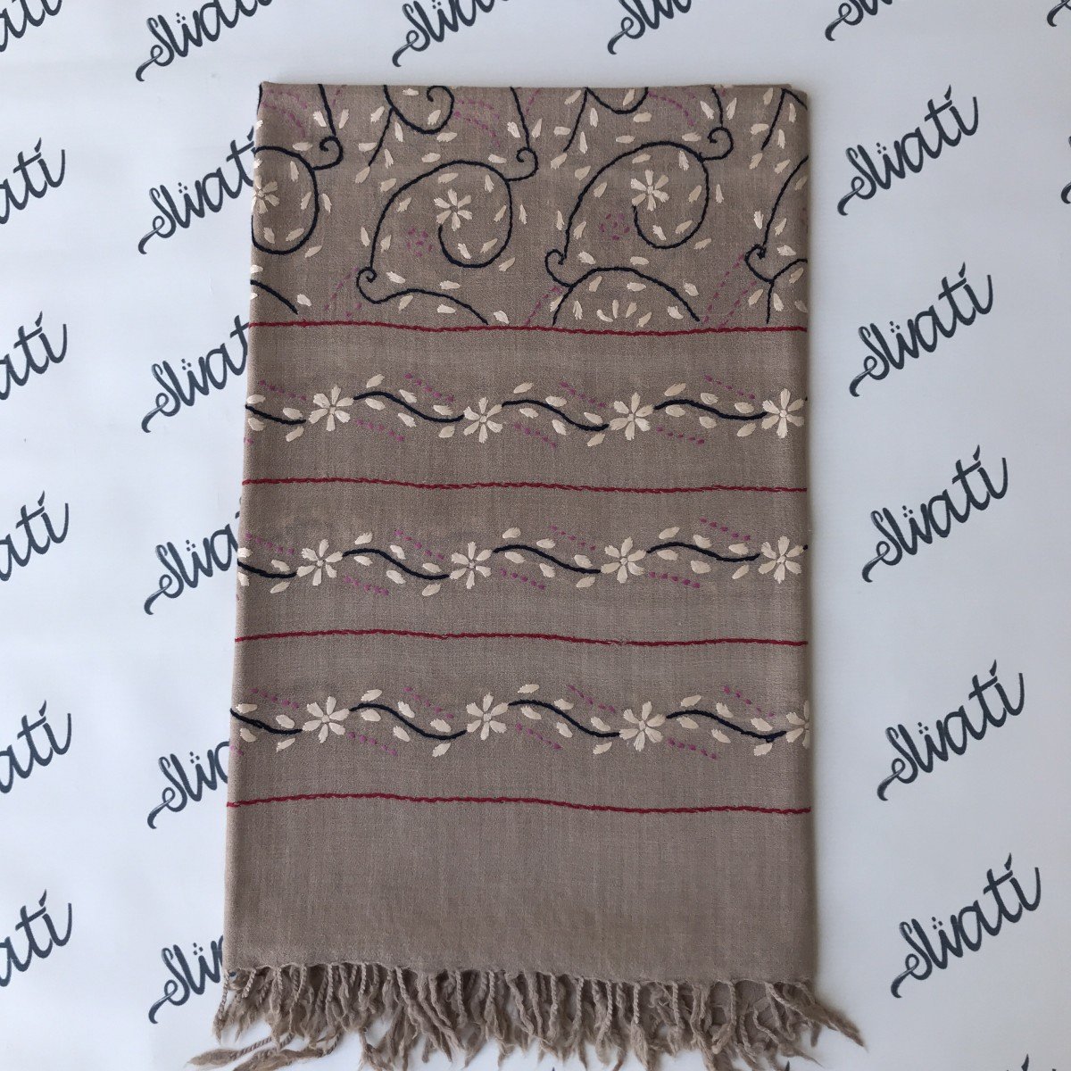 Swati women shawl with attractive hand embroidery sui kaam - Swati Shawls