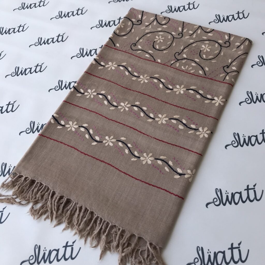 Swati women shawl with attractive hand embroidery sui kaam - Swati Shawls