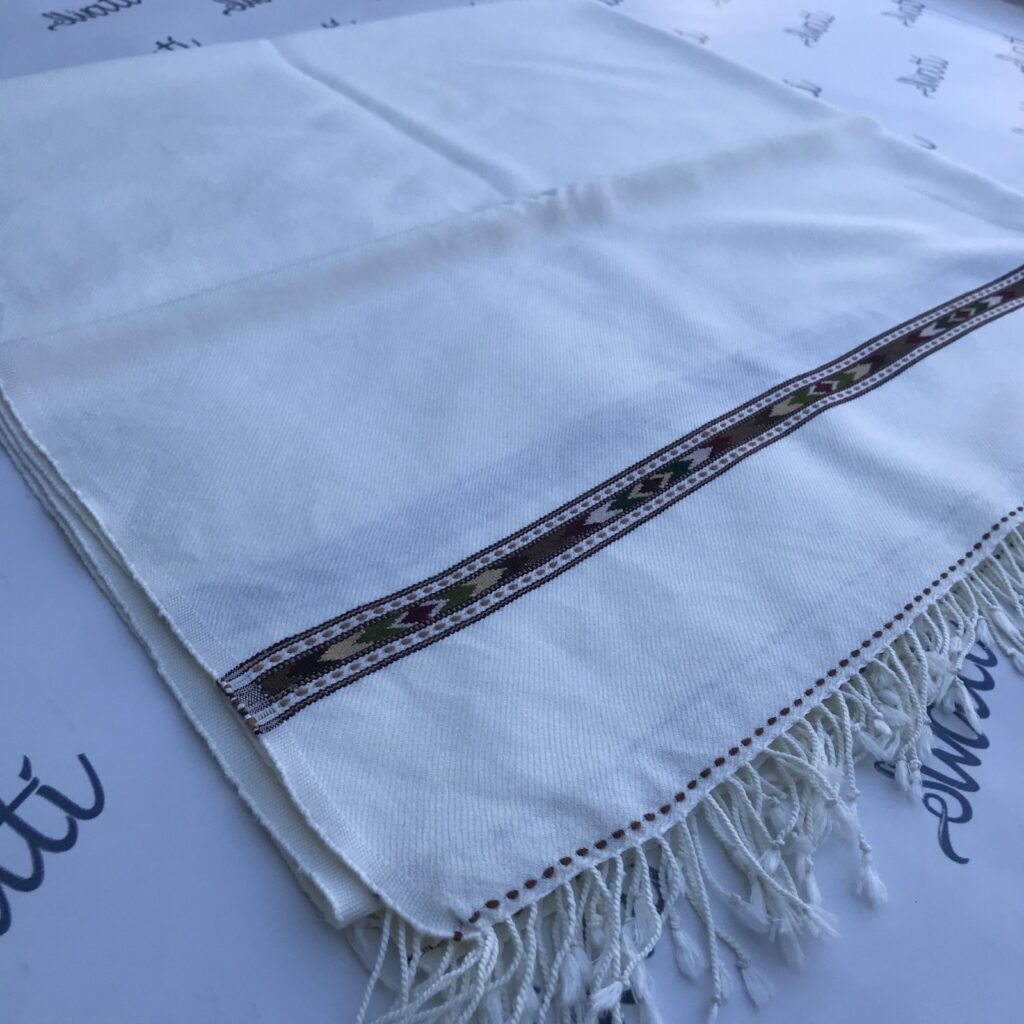 Double 48 Offwhite Men Shawl - Swati Shawls