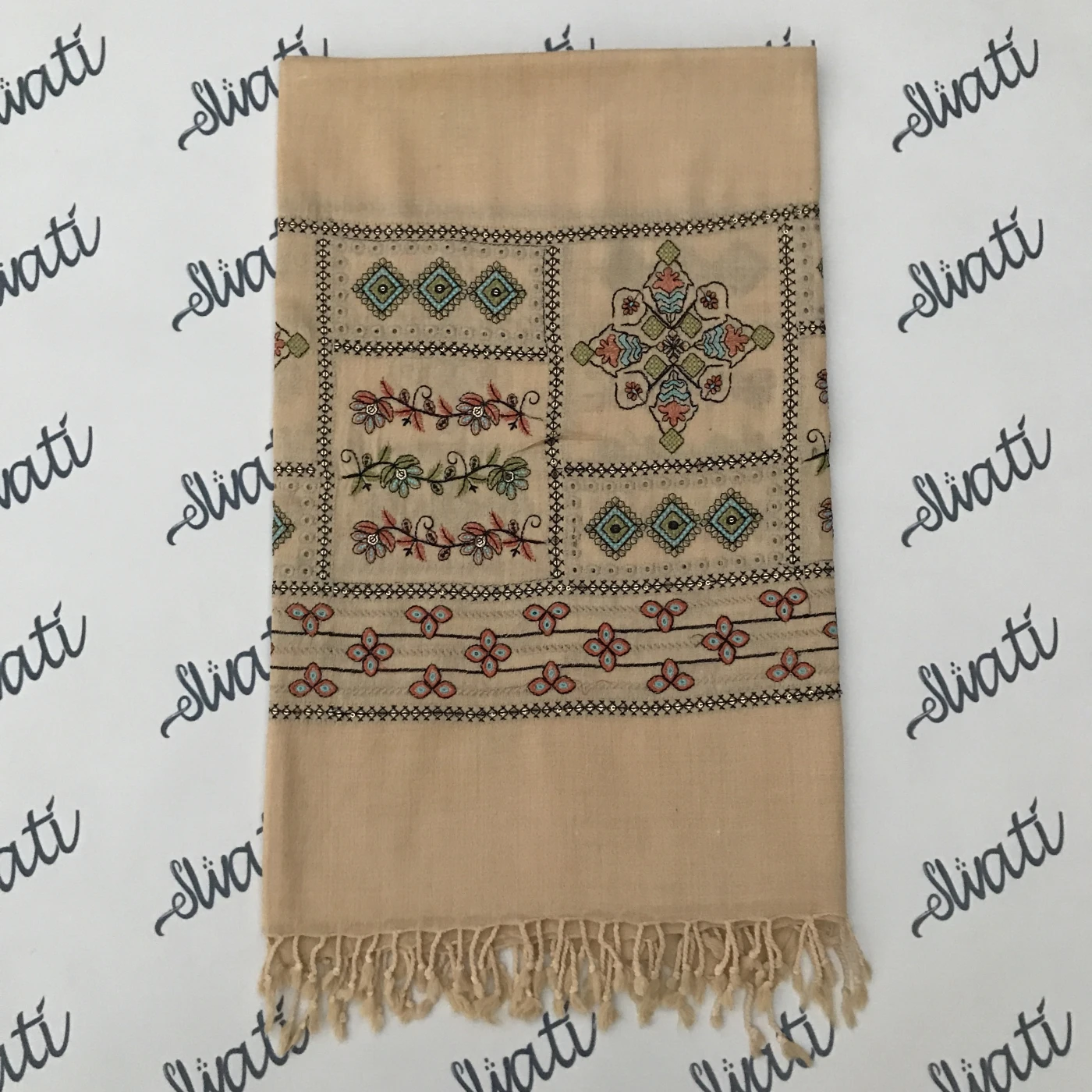 Attractive Light Color Women Woolen Shawl with attractive machine ...